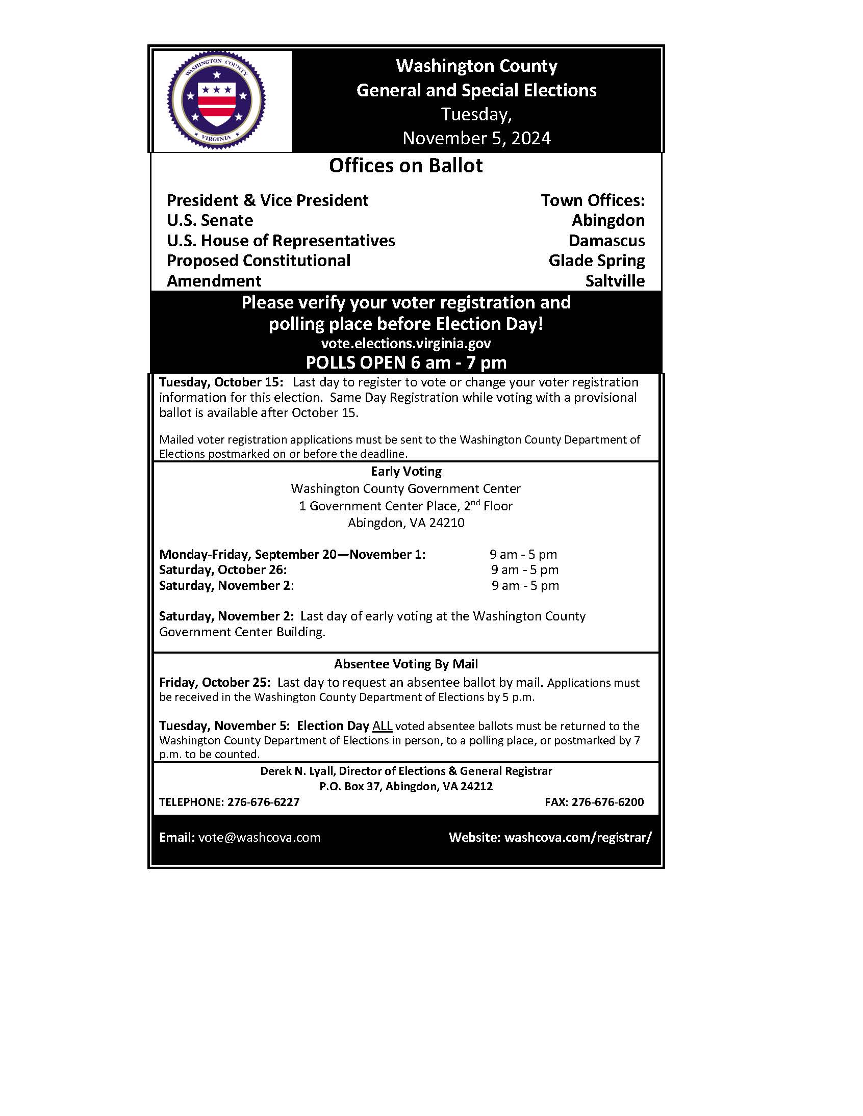 Voter Registrar - Washington County Virginia